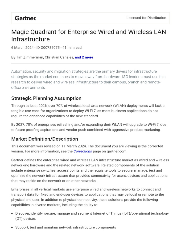 Gartner Reprint | PDF | Computer Network | Network Switch