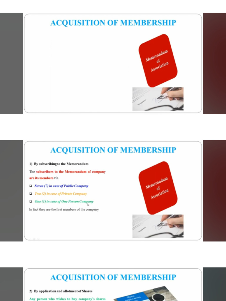 Acquistion of membership | PDF