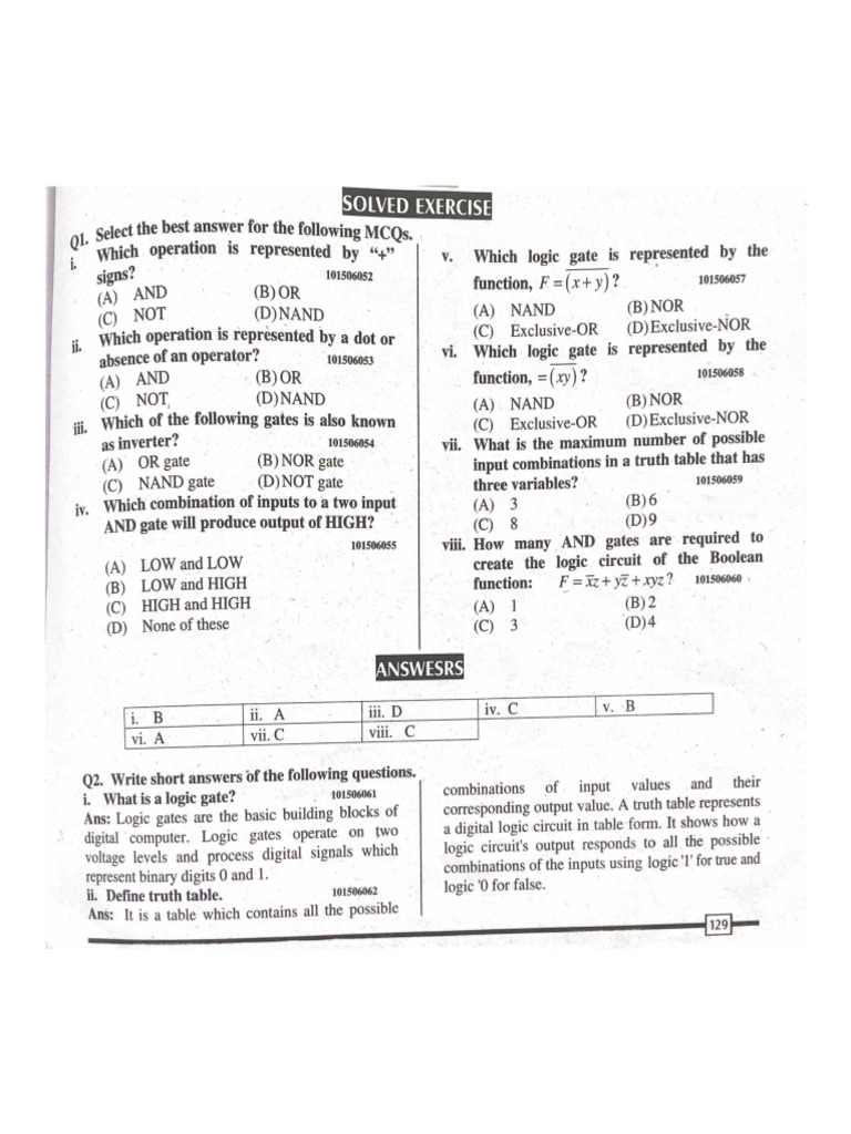 10th Comp Unit 6 Solved Exercise | PDF