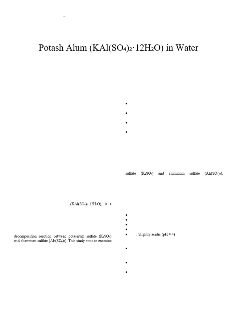 Synthesis, Characterization, and Applications of Potash Alum (KAl (SO4) 2 12H2O) in Water ...