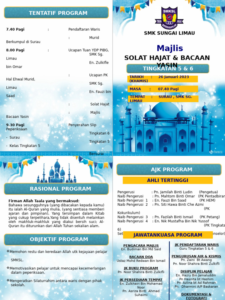 BUKU PROGRAM Majlis Bacaan Yassin | PDF