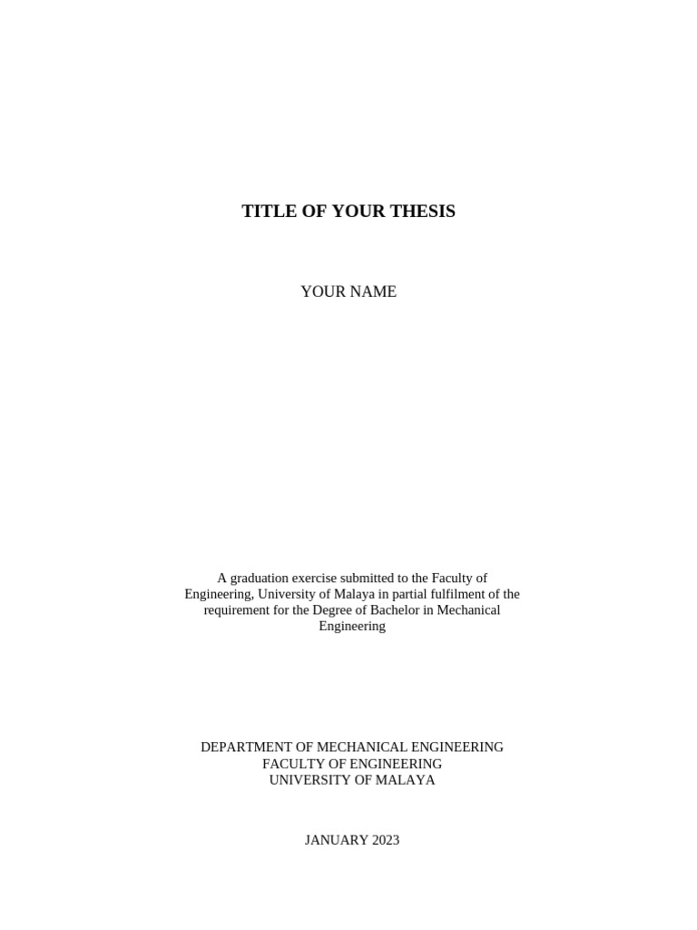 FYP 1 Report Template | PDF | Thesis | Paragraph