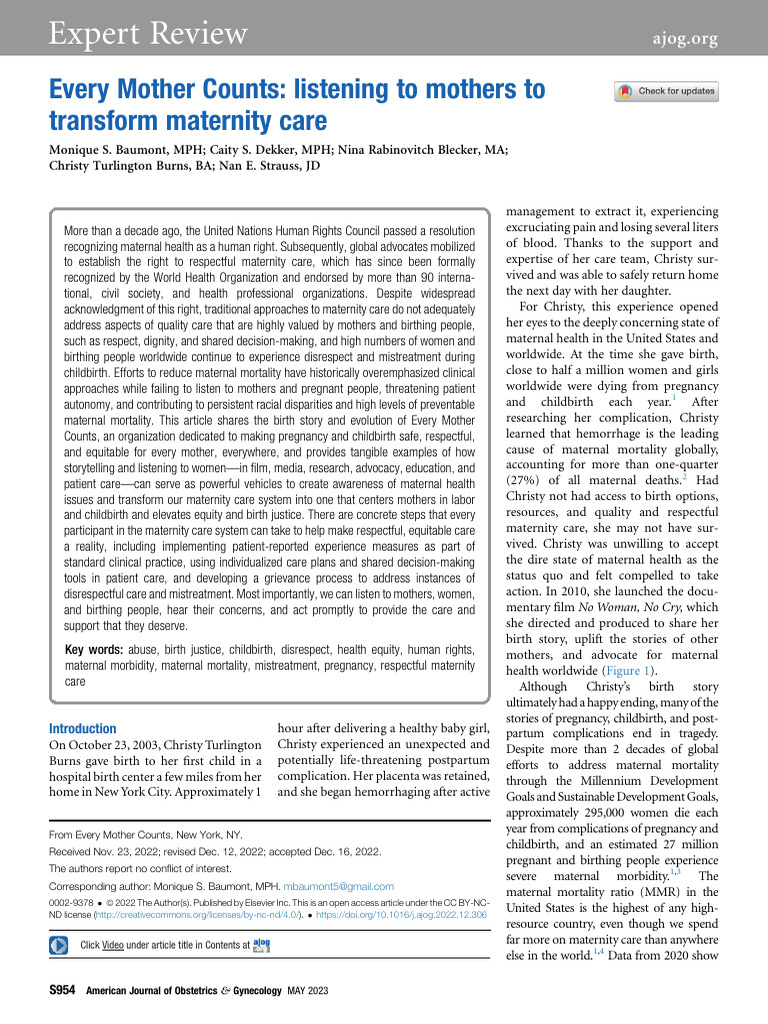 Every Mother Counts Listening To Mothers To Trans | PDF | Maternal ...