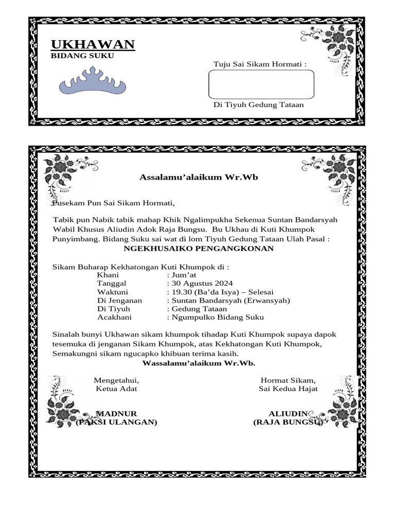 391885245-369629821-Contoh-Surat-Undangan-Rapat-Panitia-Pernikahan | PDF