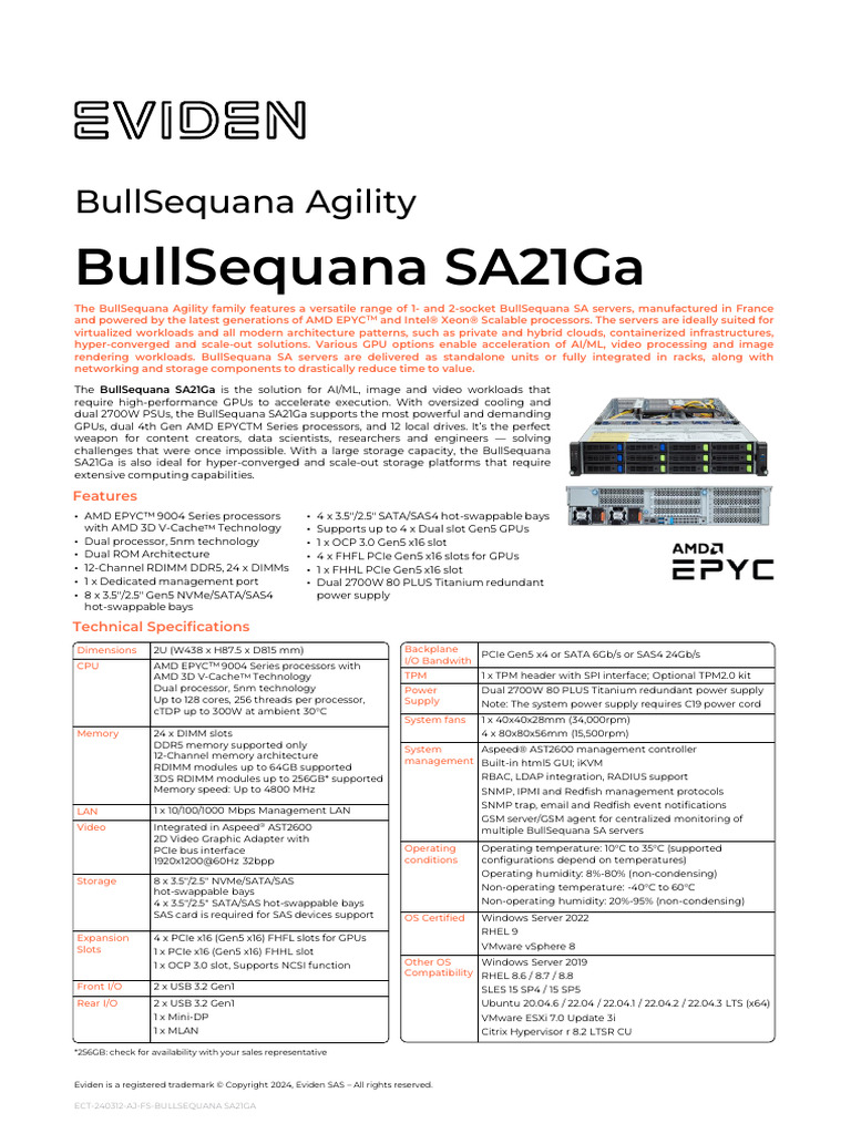BullSequana SA21Ga Product Brief | PDF | Graphics Processing Unit ...