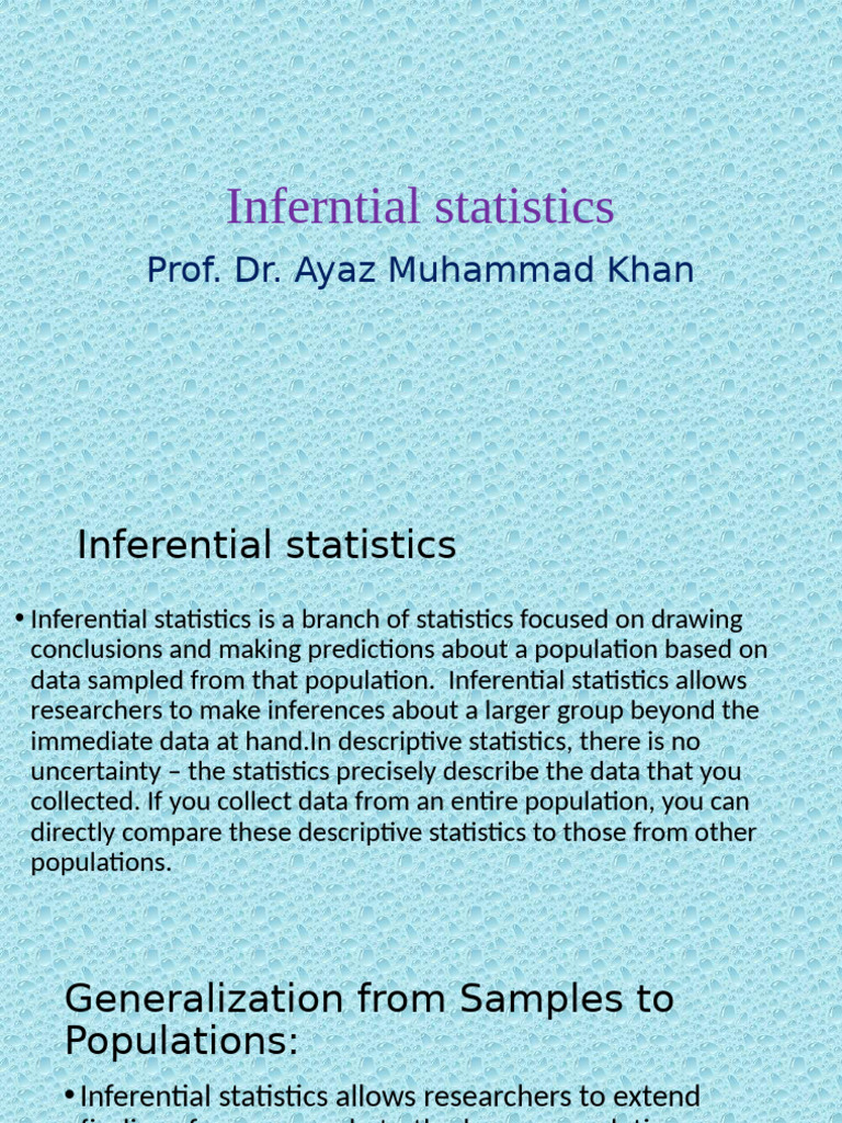 Inferential Statistics Pdf Statistics Statistical Hypothesis Testing