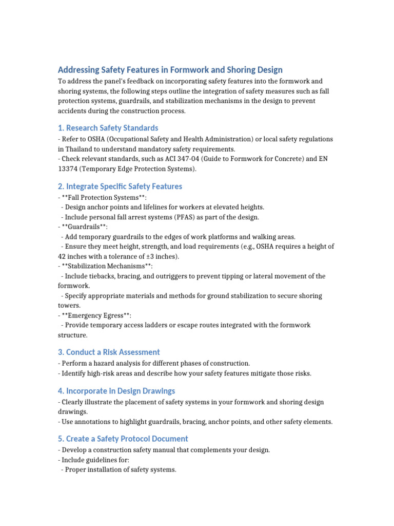 Addressing Safety Features Formwork and Shoring | PDF | Occupational ...