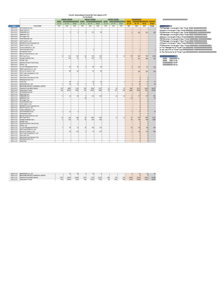 International Tourist Data by Age Group | PDF