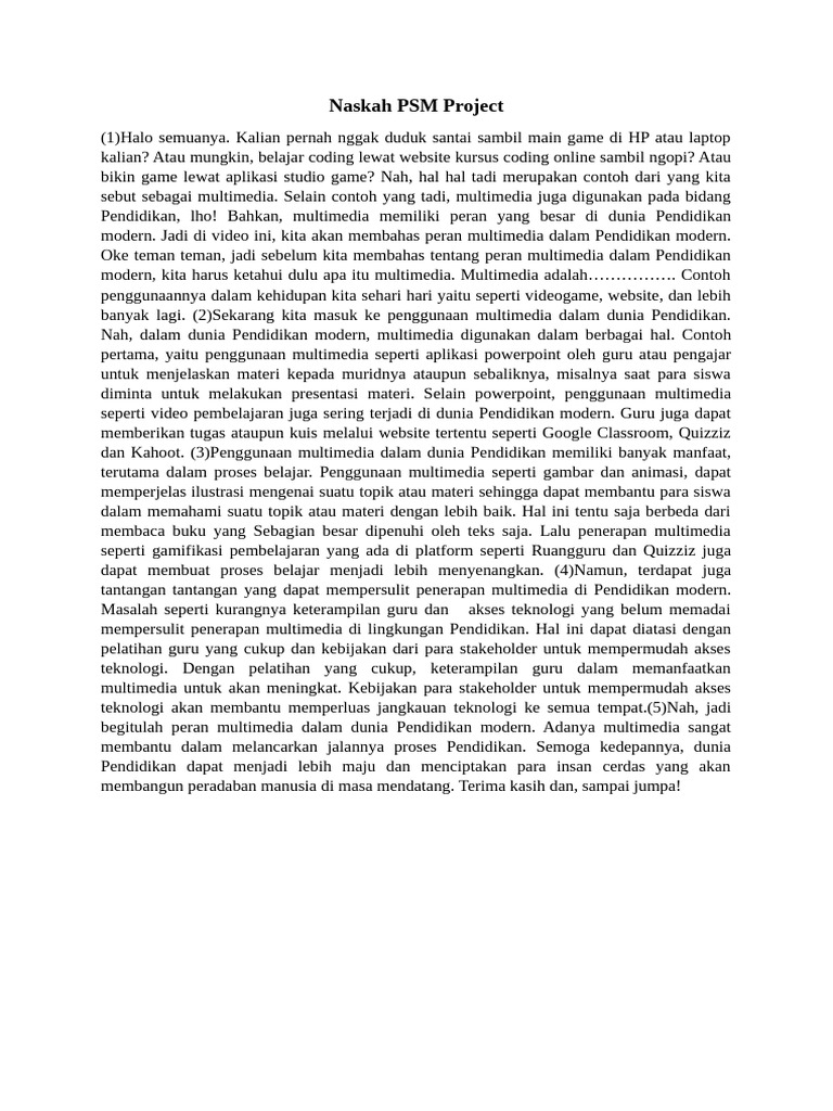 Naskah PSM Project Revisi | PDF