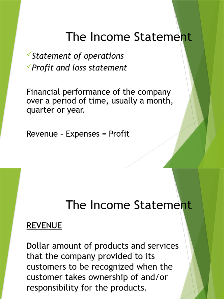 Chapter 2 - The Income Statement Powerpoint Slides | PDF | Expense ...