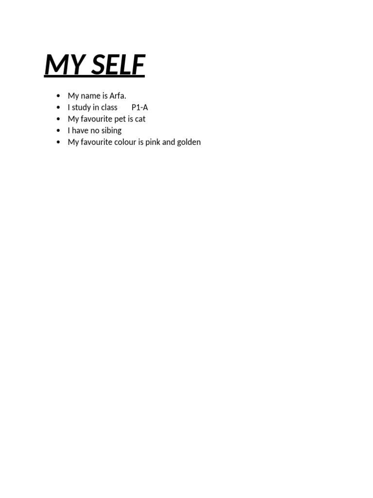MY SELF | PDF