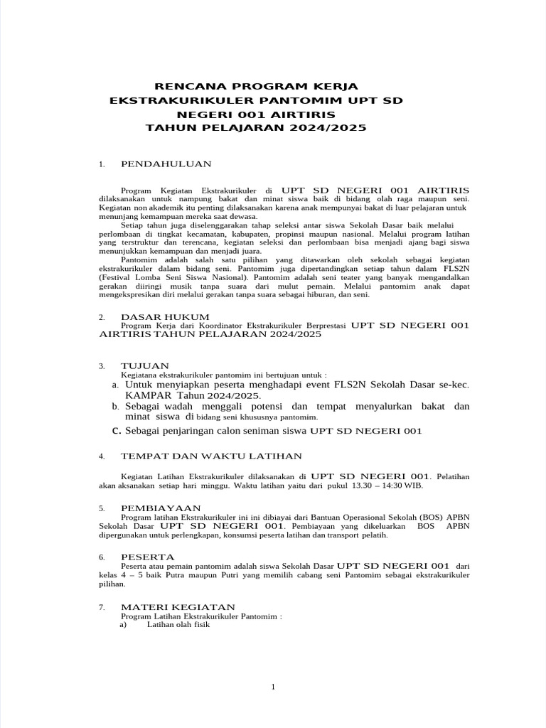 Program Pantomim 2024 | PDF