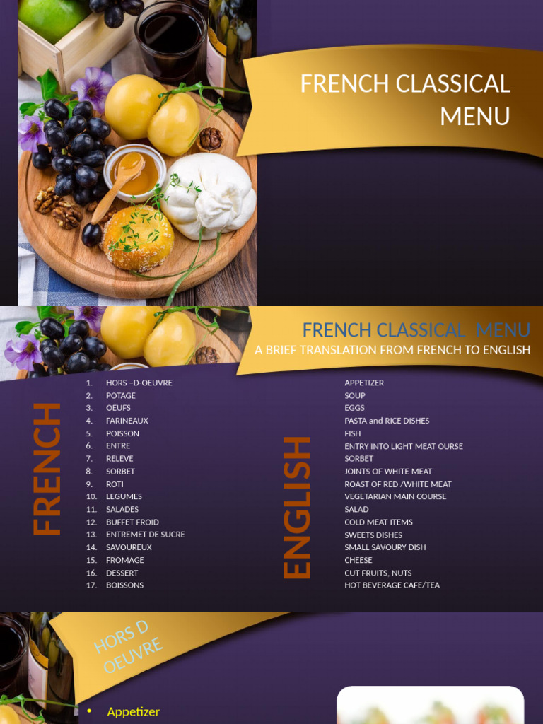 French Classical Menu | PDF | Pasta | Salad