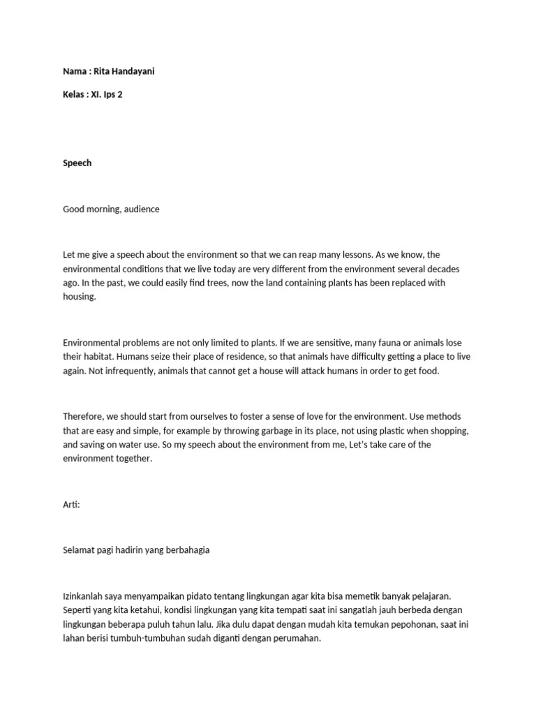 Speech and Stortell (Rita Handayani) | PDF