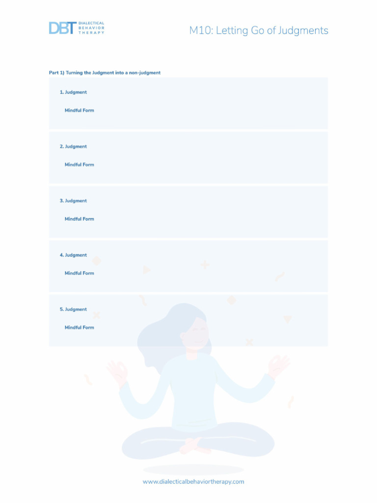 DBT Forms M10 Letting Go of Judgments | PDF