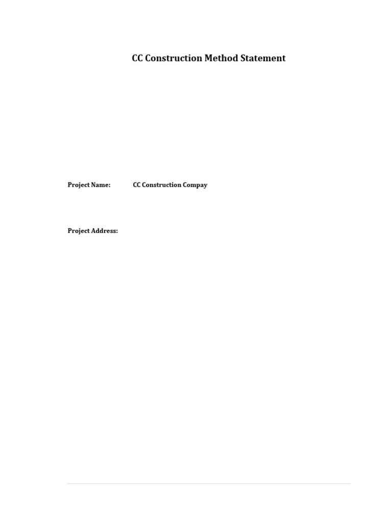 CC-Construction-Method-Statement 2024 | PDF | Electrical Wiring ...