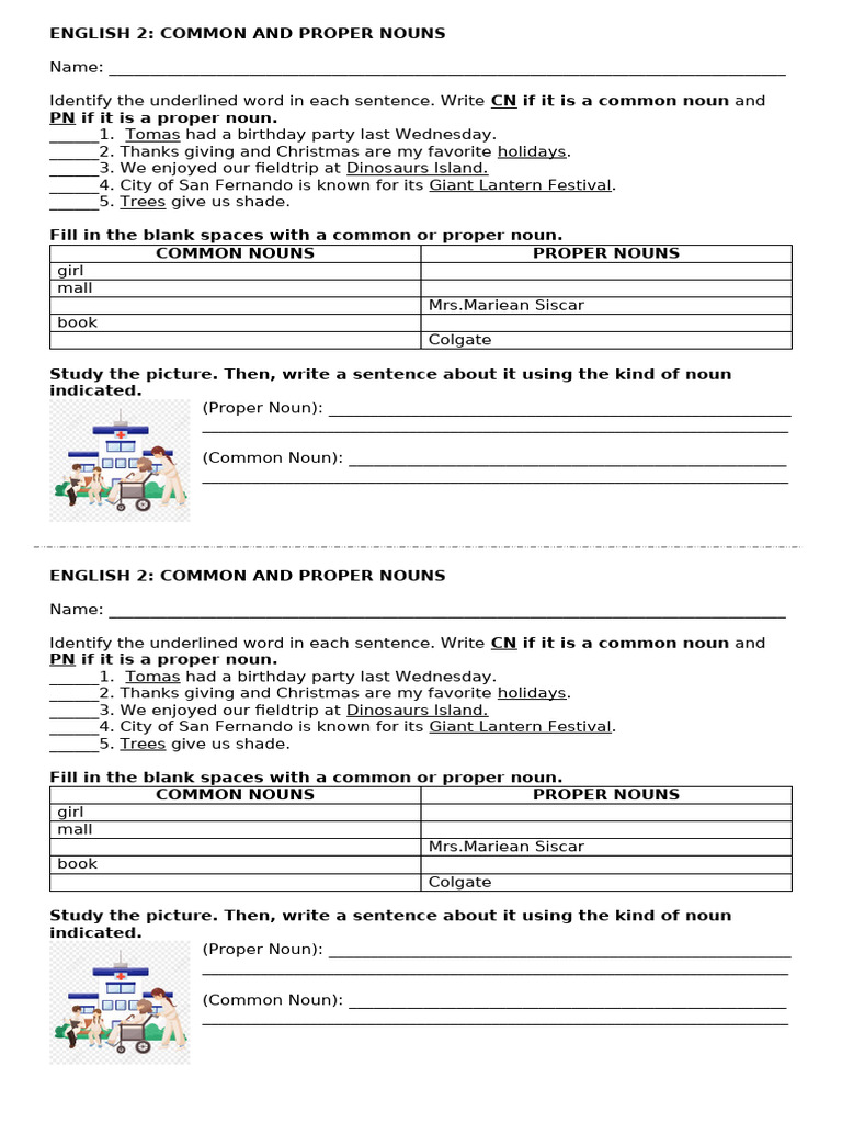 English Common and Proper Nouns | PDF