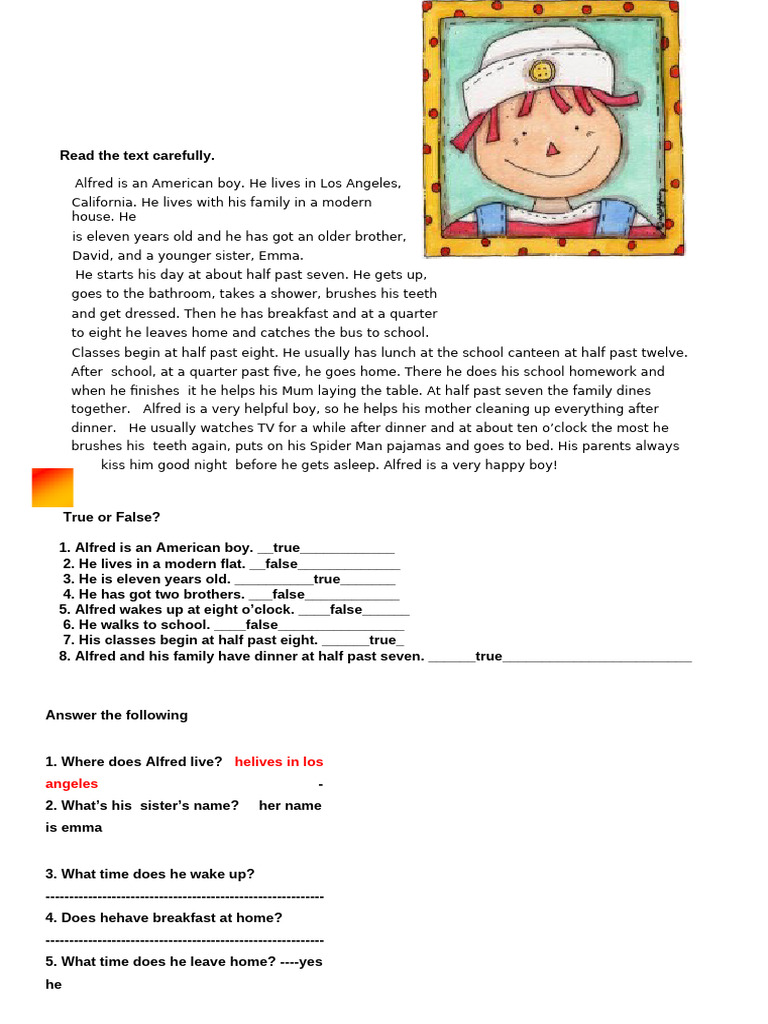 Alfred's Daily Routine - PDF 1st | PDF
