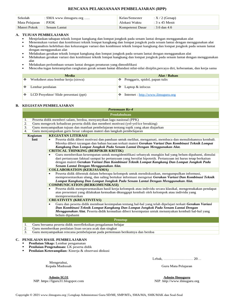 6.4 RPP Ii Pjok X | PDF