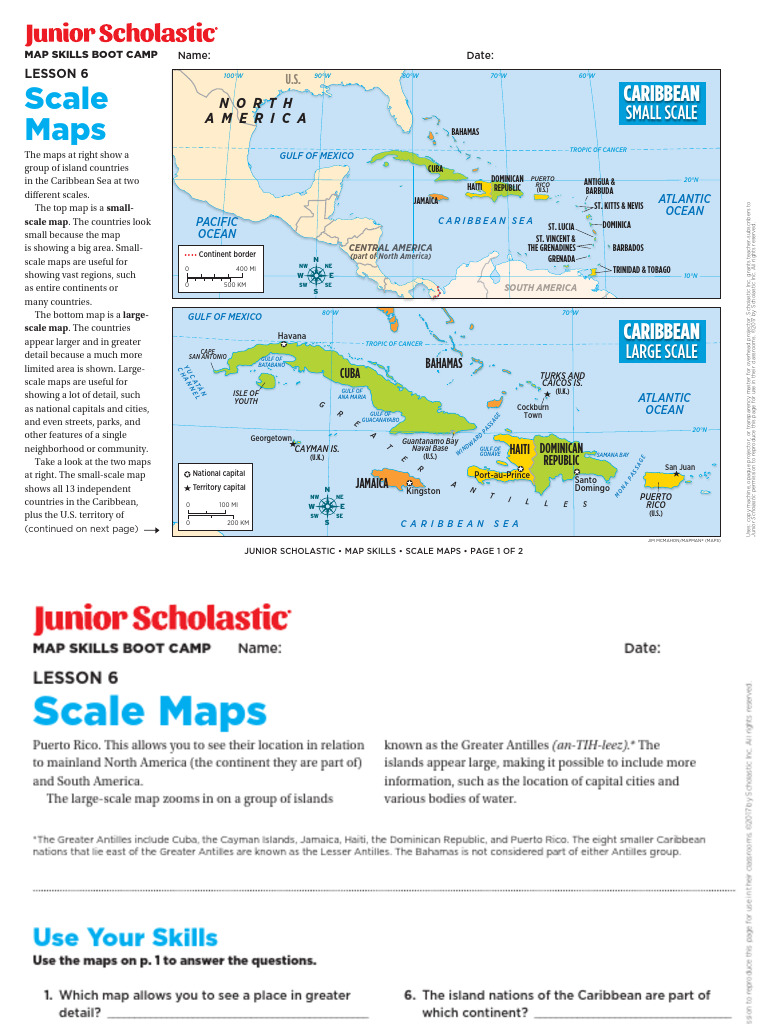 JS-MapSkills-Lesson06-Scale - Caribbean Islands | PDF | Caribbean | Greater Antilles