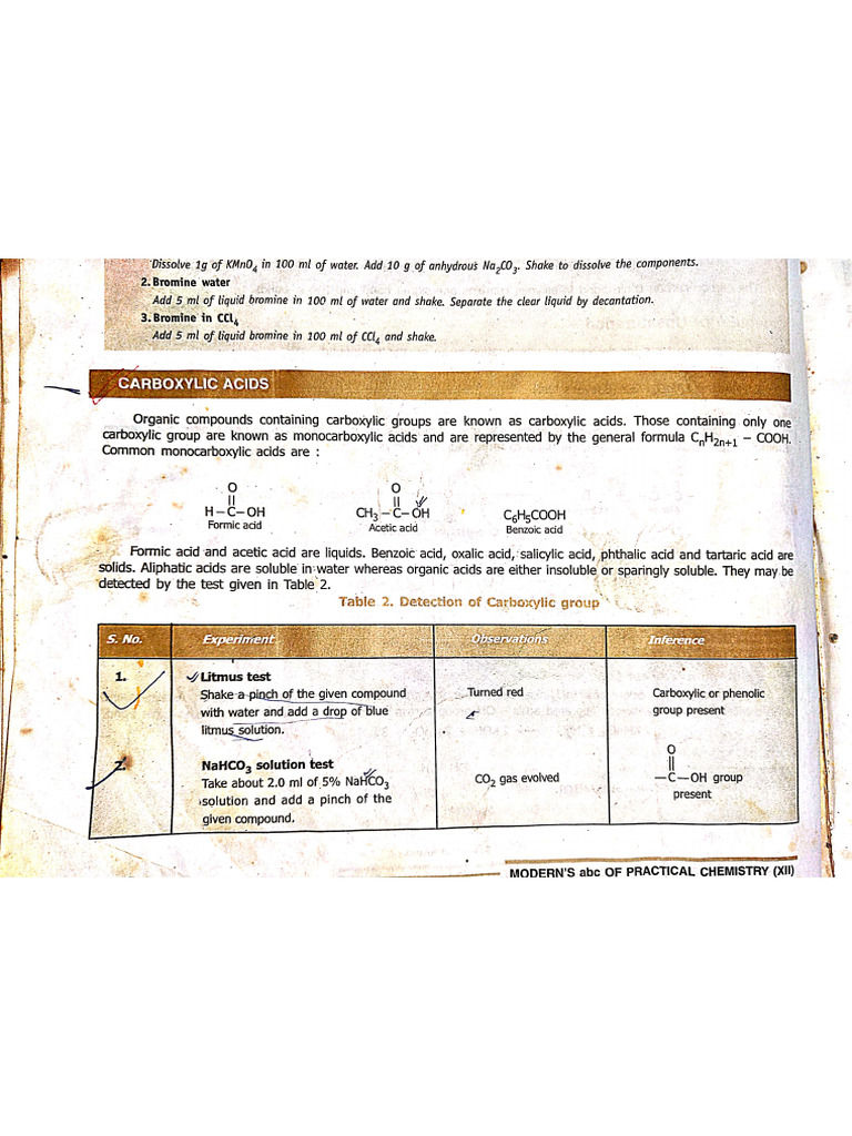 DETECTION OF functional group XII CHEM | PDF