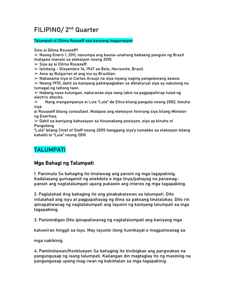 Filipino - Reviewer | PDF