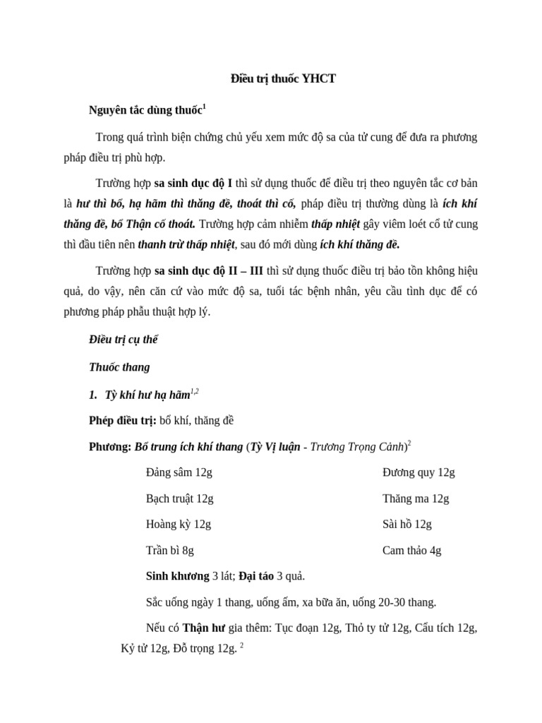 Điều trị dùng thuốc - SA SINH DỤC YHCT | PDF