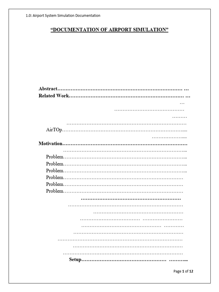 Documentation of Airport Simulation(1) | PDF | Simulation | Airport