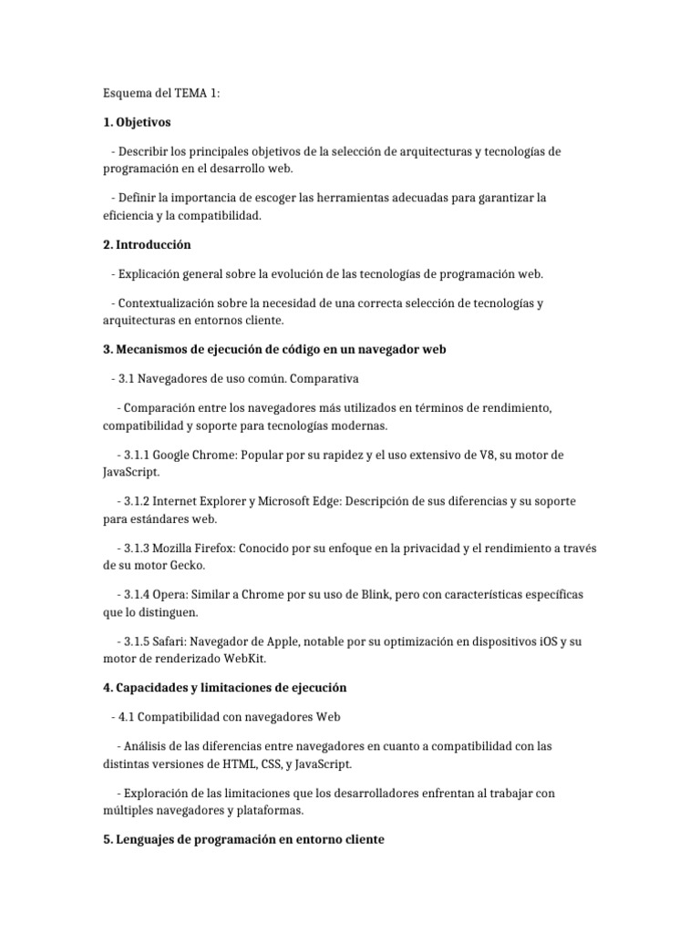 Esquema Del TEMA 1 | PDF | Script Java | Modelo de objeto de documento