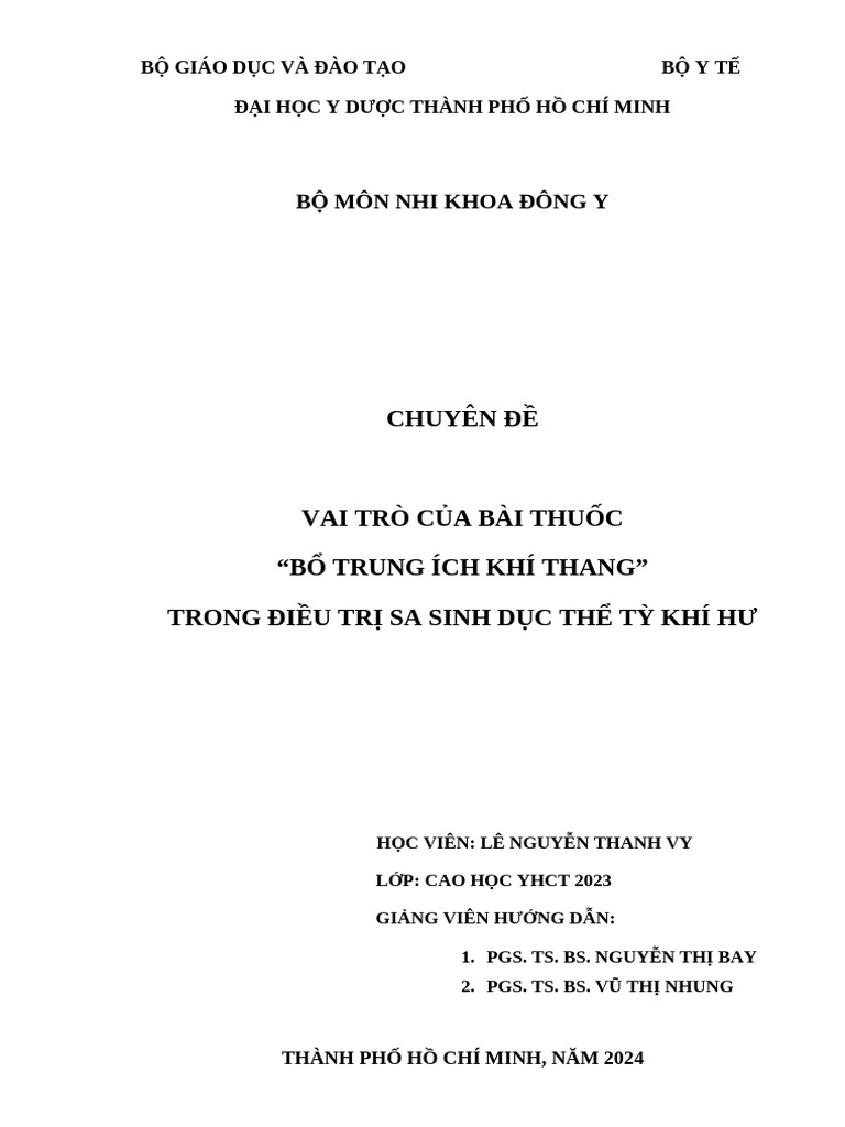 Chuyên Đề Sa Sinh Dục | PDF