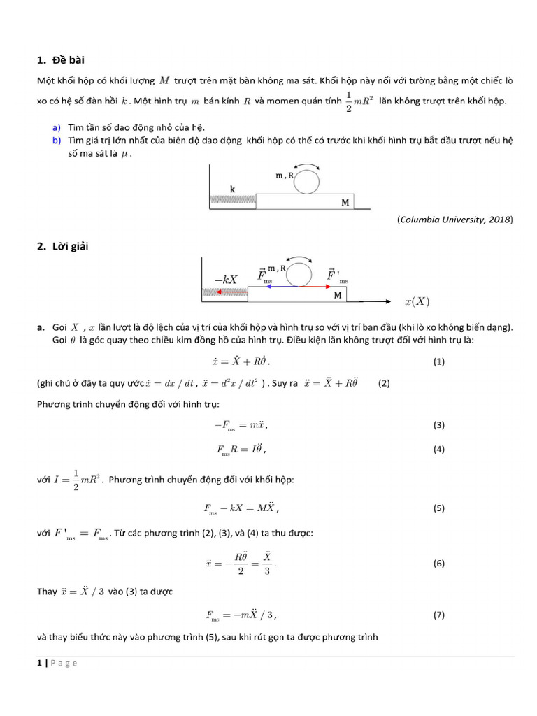 BÀI TOÁN DAO ĐỘNG | PDF