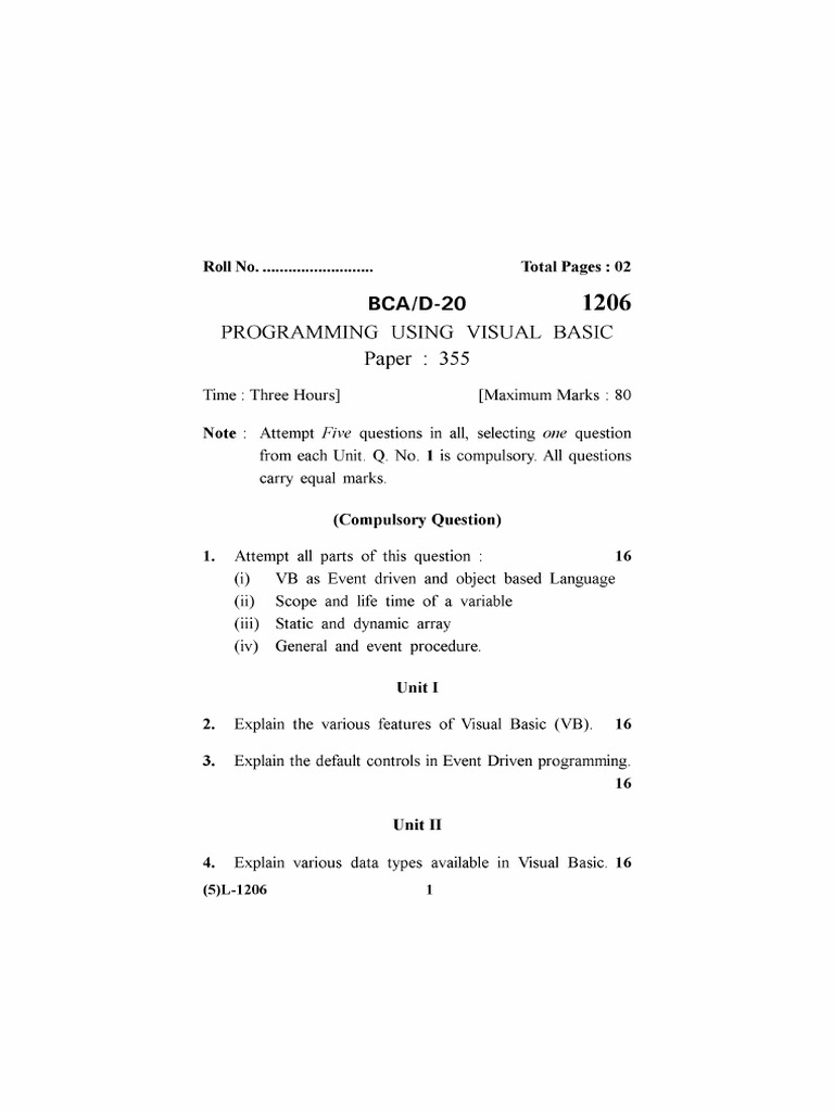 PROGRAMING USING VISUAL BASICS 2020-merged | PDF | Computer Program ... PROGRAMING USING VISUAL BASICS 2020-merged | PDF | Computer Program ...