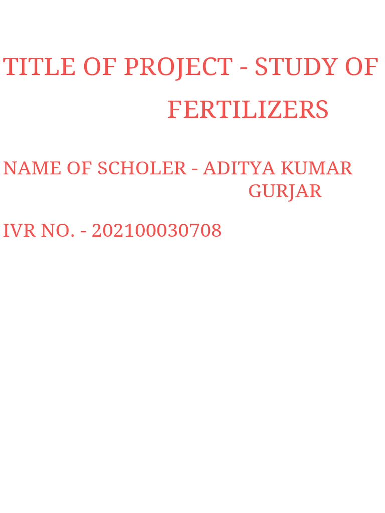 inspire project final | PDF | Fertilizer | Soil