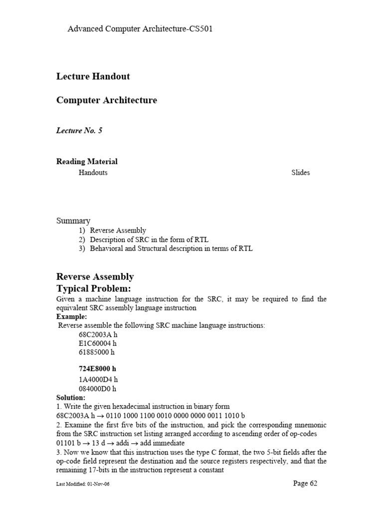 Computer Architecture 05 | PDF | Central Processing Unit | Digital ...