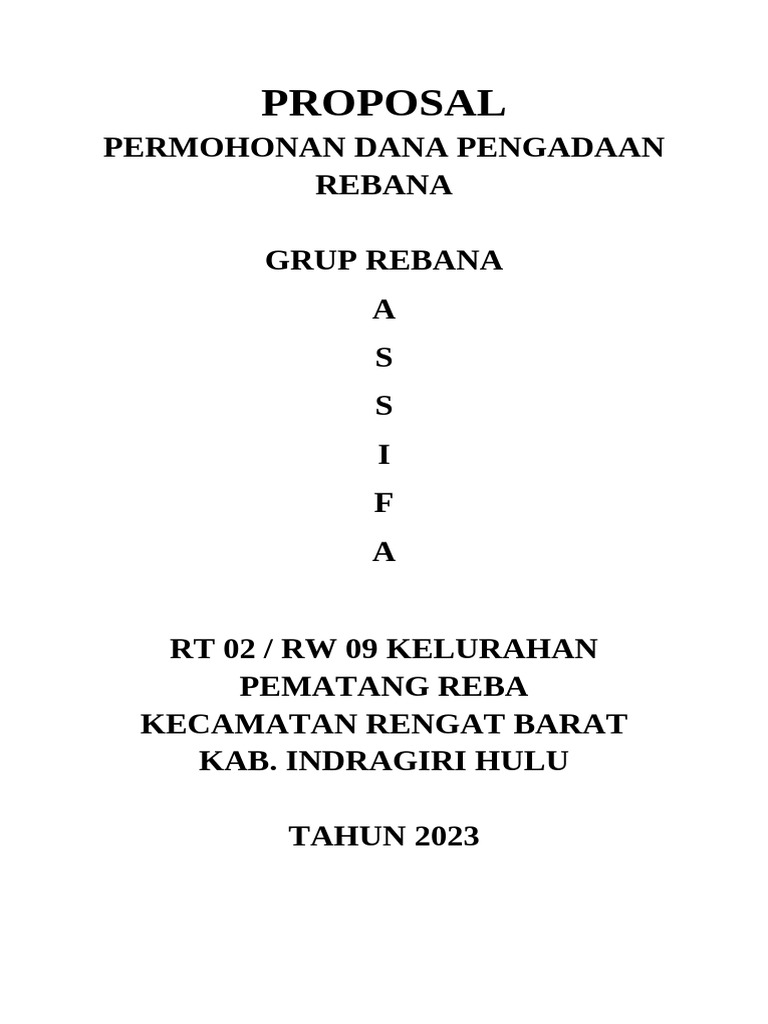 Proposal Pengadaan Rebana Asifa New | PDF