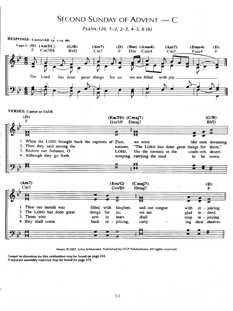 Psalm 2nd Sunday of Advent - Year C | PDF
