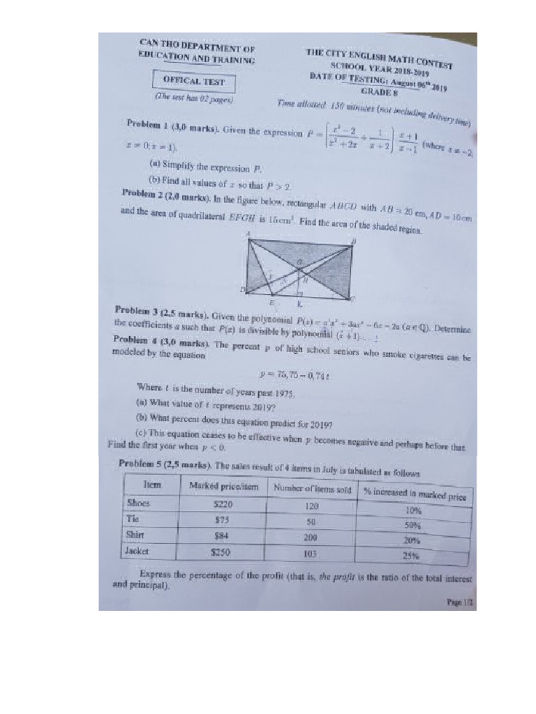 DE THI GIAI TOAN BANG TIENG ANH LOP 8 | PDF