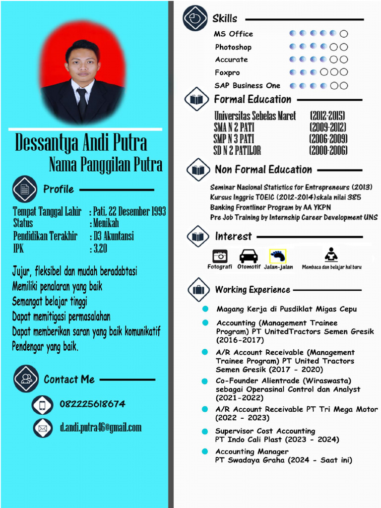 CV Dessantya Andi Putra Updated 2024 New Juli | PDF