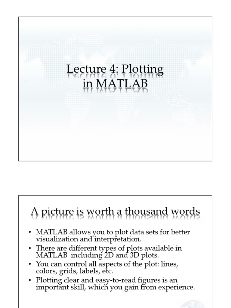 Cours 4 Plotting In Matlab 1 Pdf Matlab Cartesian Coordinate System 