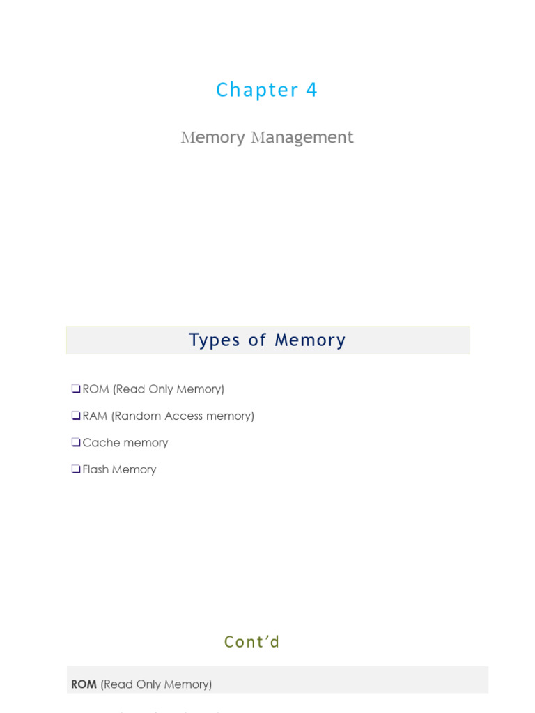 chapter 4 OS ,2016 | PDF | Computer Memory | Random Access Memory