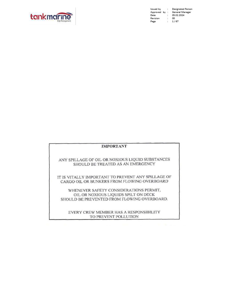 MG DERIN SMPEP rev.0 | PDF | Marine Salvage | Shipping