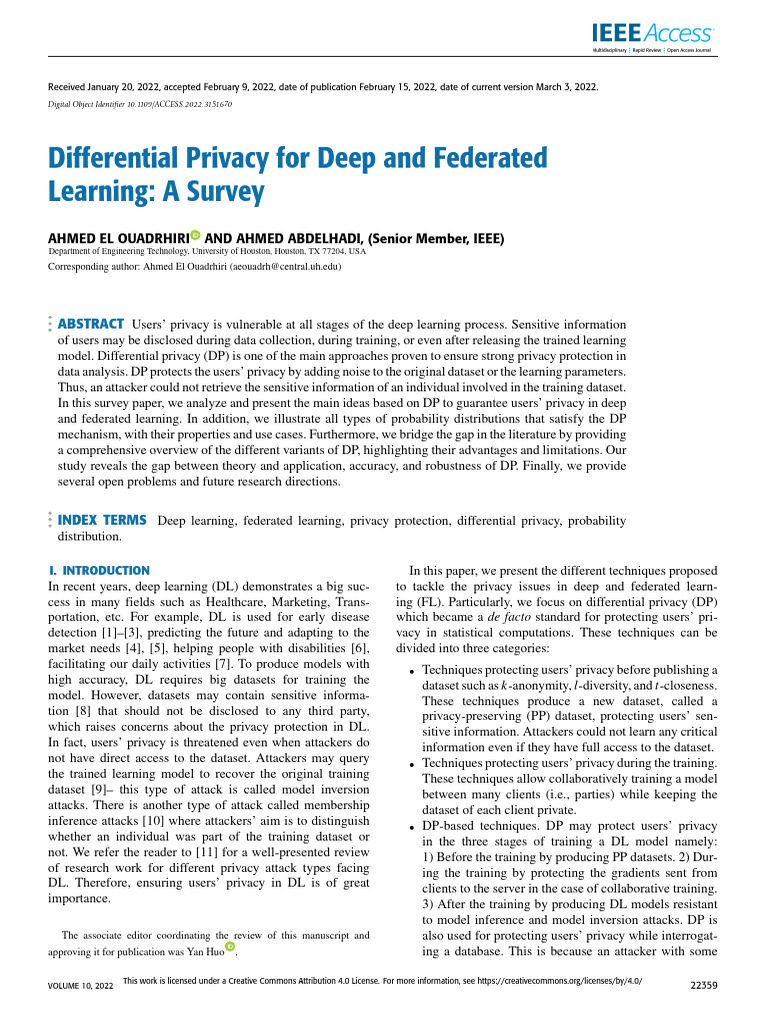 Differential Privacy For Deep and Federated Learning A Survey | PDF ...