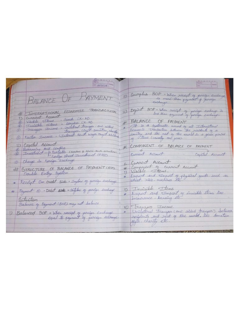 Balance of Payment Class 12 | PDF