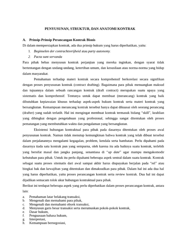 materi ke 5 PENYUSUNAN KONTRAK | PDF