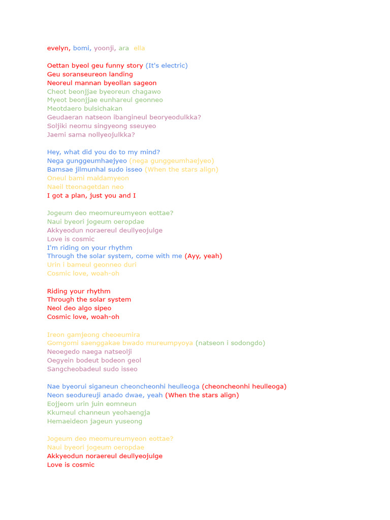Cosmic Lyrics | PDF