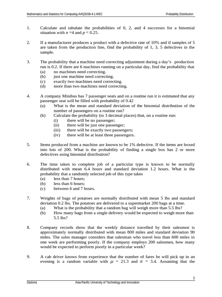 T7 Probability Distribution | PDF | Normal Distribution | Standard ...