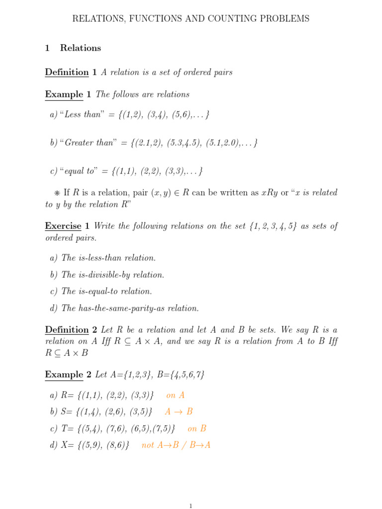 Relations and Functions Summary | PDF | Mathematical Relations | Mathematics