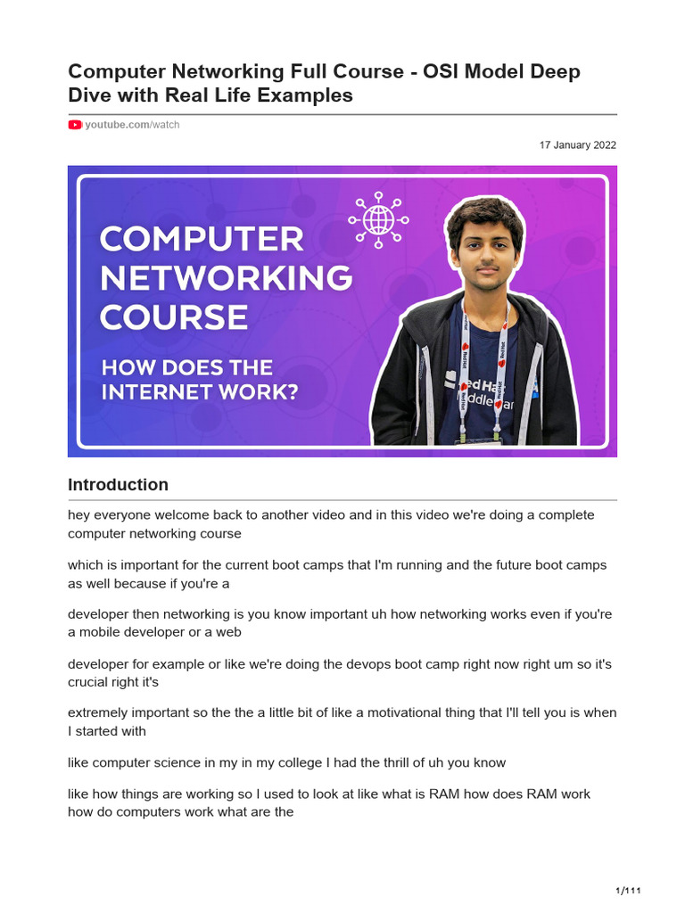 youtube.com-Computer Networking Full Course - OSI Model Deep Dive with Real Life Examples | PDF ...