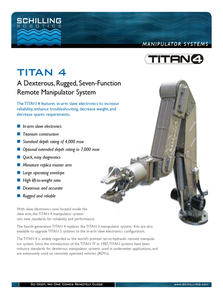 TITAN 4 ROV Manipulator System Overview | PDF | Alternating Current