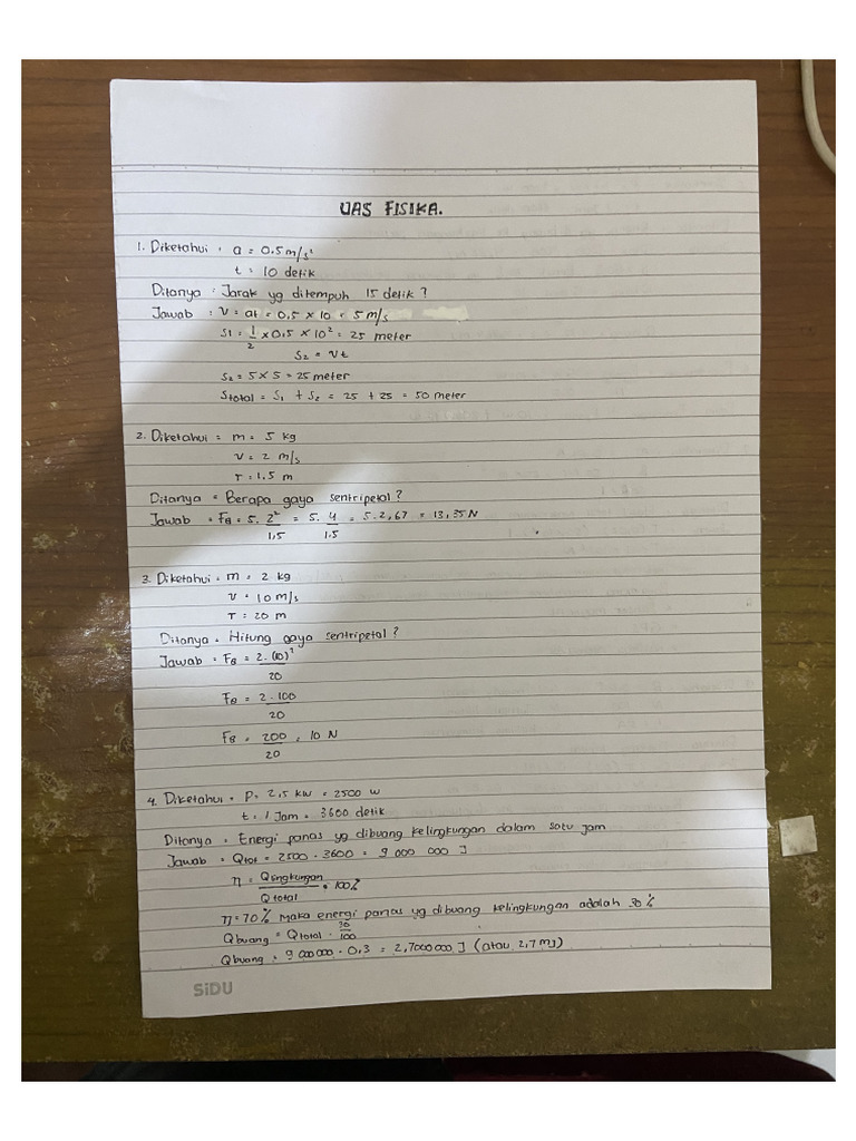 UAS FISIKA - Ivan Maulana B | PDF